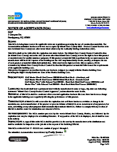 FL5027 - GAF/LL Building Products, Inc sub of GAF