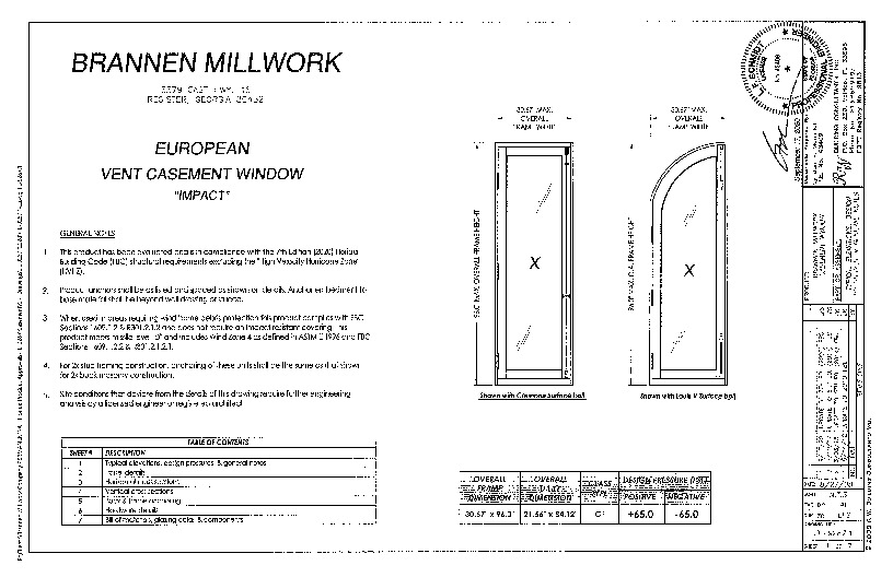 FL9267.1-R7 - Radius and Rectangular Vent Wood Casement Window - Single