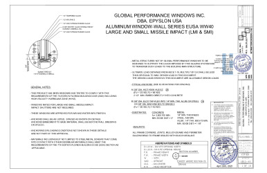 FL17865.1-R1 - EUSA-WW40 aluminum window-wall - large and small missile