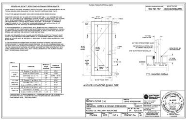FL25573.1-R5 - Impact Resistant, Aluminum French Door