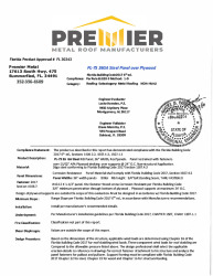 FL30343.4-R0 - 26 GA RIB PANEL over plywood