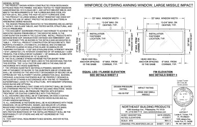 FL22297.1-R2 - WinForce PVC Awning Window, Large Missile Impact