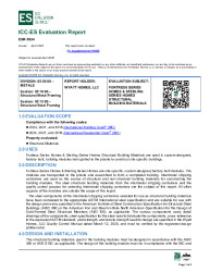 ESR-5634 - Fortress Series Homes & Sterling Series Homes Structural