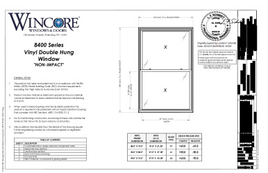 FL15819.1-R13 - Extruded PVC Double Hung Window with "Non-Impact"