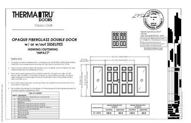 FL23956.3-R2 - 6'8 "Impact" Opaque Fiberglass Double Door