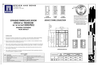 FL41479.8-R1 - 6'8 Non-impact Opaque Smooth Panel Fiberglass Single