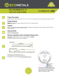 FL41502.1-R2 - 26ga (min) Alexxa Metal Tile Panel on 15/32" (min)