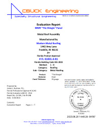 FL41831.4-R1 - 24 gauge steel roof panel, with the appearance of a