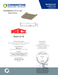 FL42382.16-R1 - 24ga (min) BattenLok HS on 16ga (min) purlins