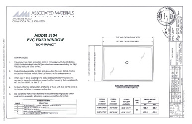 FL9909.11-R19 - Extruded PVC "Non-Impact" Fixed Window