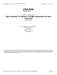 ITK-22553 - Raco Fastrack II & Solution II 20 Min Aluminum Fire Door