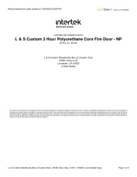 ITK-25183 - L & S Custom 3 Hour Polyurethane Core Fire Door - NP