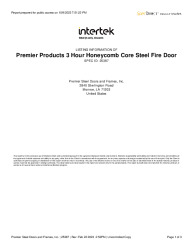 ITK-25387 - Premier Products 3 Hour Honeycomb Core Steel Fire Door