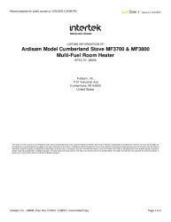 ITK-28808 - Ardisam Model Cumberland Stove MF3700 & MF3800