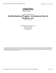 ITK-36492 - Certified Machiner Program - Architectural Doors