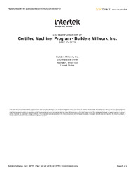 ITK-36779 - Certified Machiner Program - Builders Millwork, Inc.