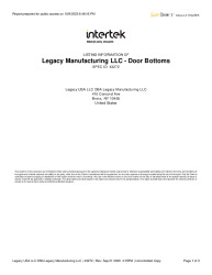 ITK-43272 - Legacy Manufacturing LLC - Door Bottoms