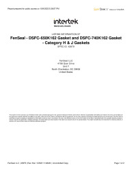 ITK-43979 - FenSeal - DSFC-650K162 Gasket and DSFC-740K162 Gasket