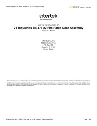 ITK-46050 - VT Industries BS 476-22 Fire Rated Door Assembly