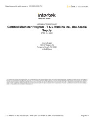 ITK-46201 - Certified Machiner Program - T & L Watkins Inc., dba